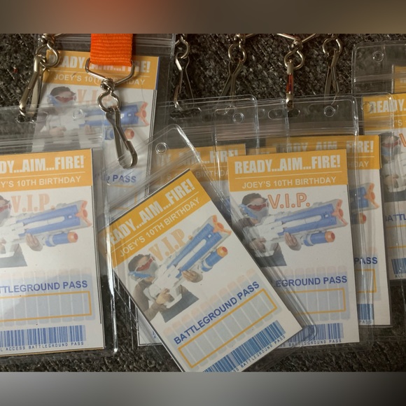 Toys | Nerf Dart Bingo Lanyards Holders Wit Tags Tattoos Nerf Party ...